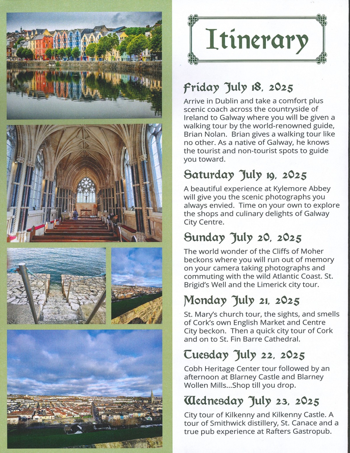 Ireland "The Emerald Isle" Celtic Tour - July 2025