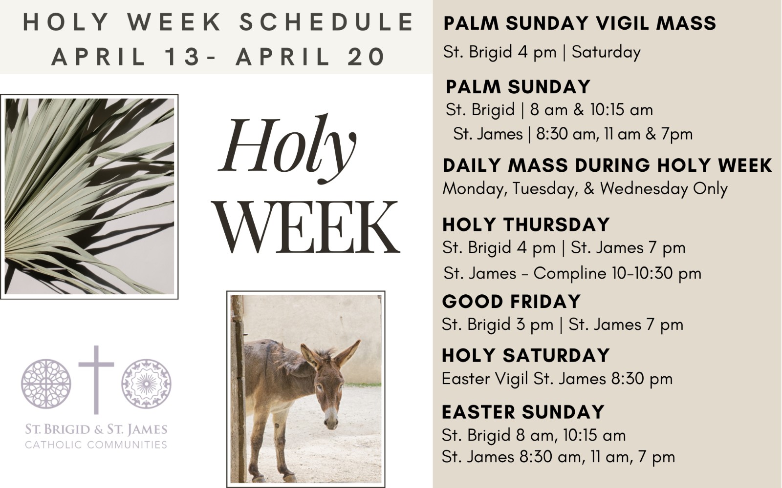 Holy Week Schedule